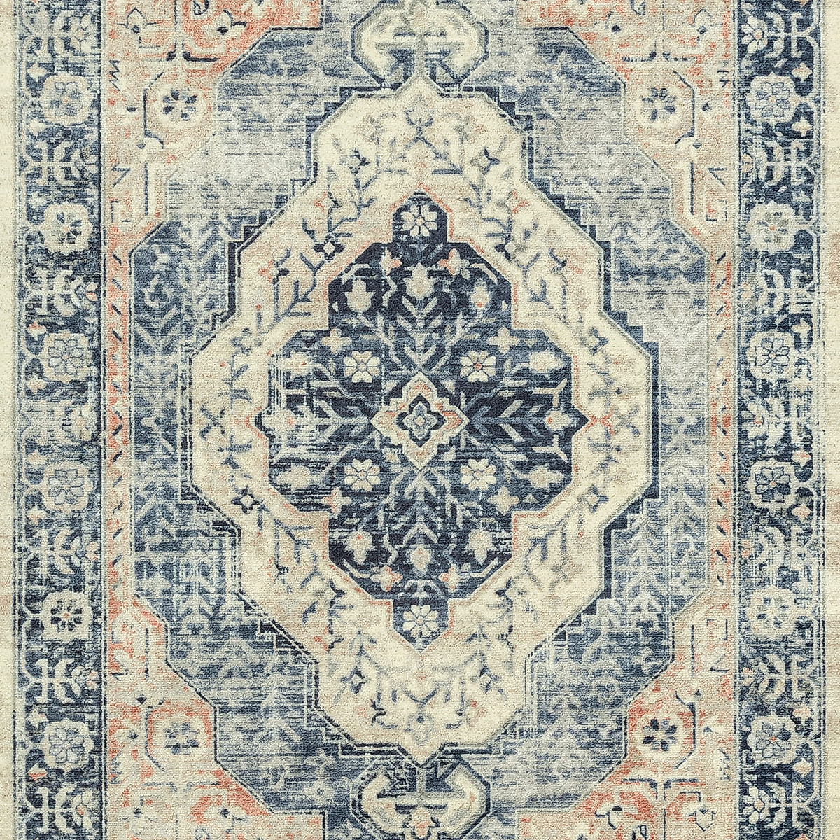 Maples Rugs Caprice Boho Medallion Trellis Kitchen Rugs Non Skid Accent Area Carpet [Made in USA], Blue, 2'6 x 3'10