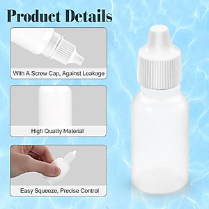 50 Pack 15ml Plastic Dropper Bottle Empty Eye Dropper Bottles Squeezable Liquid Dropper Container with Screw Cap for Eye Drops Ear Drops Oils Saline