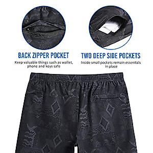 maamgic Mens Workout Shorts 2 in 1 Stretch 5 inch Inseam Gym Shorts Running Shorts with Compression Liner Zip Pocket