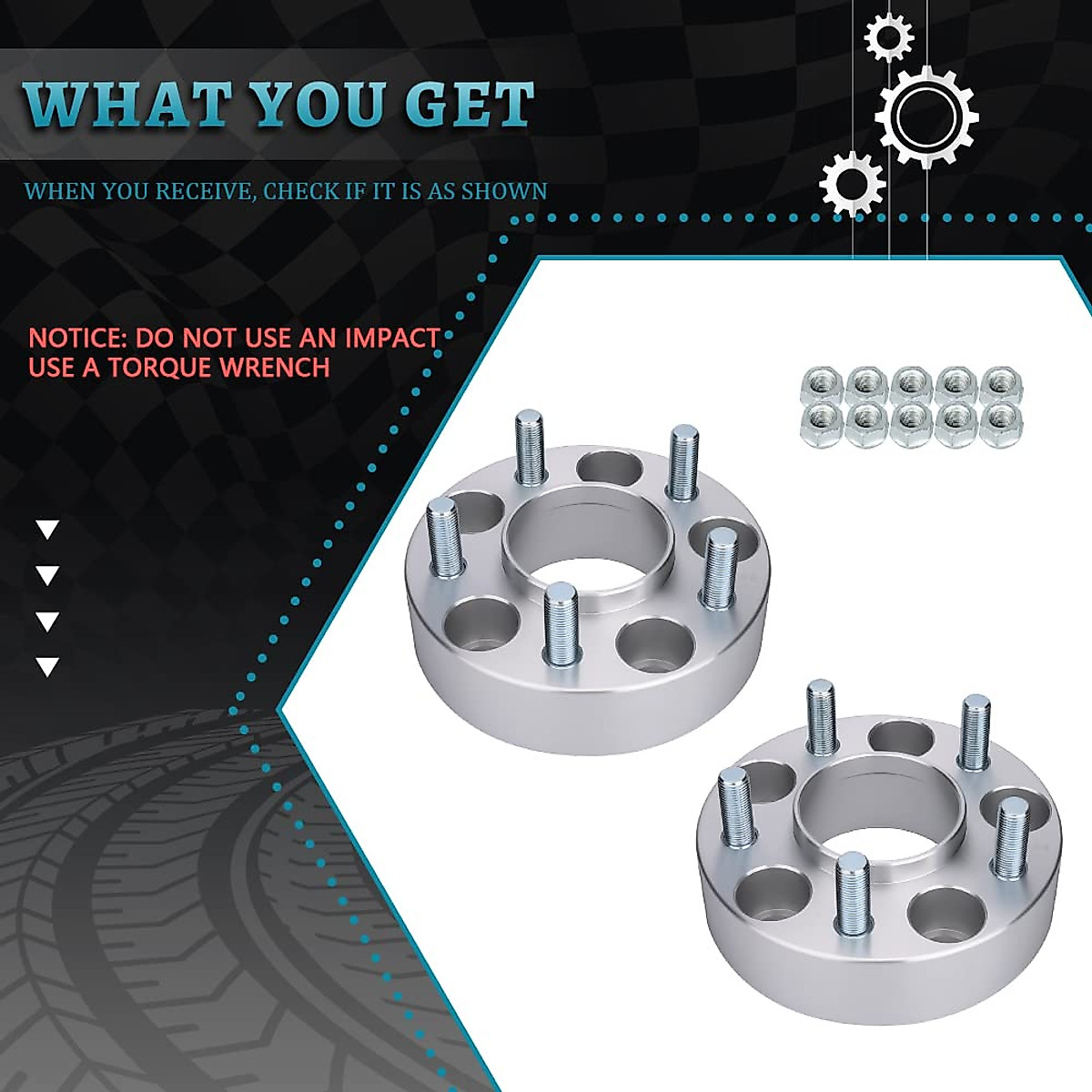 IRONTEK 1.5'' 5x114.3mm Wheel Spacers for Ford Lincoln Mazda 5x4.5" Hubcentric Wheel Spacers (1/2"x20 Studs, 70.5mm Hub Bore) for Ford Mach I/Mustang/Edge/Crown Victoria Mazda Navajo/B2500/B3000/B4000