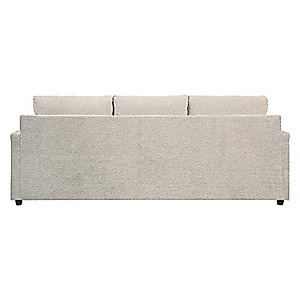 Signature Design by Ashley Soletren Contemporary Chenille Sofa with 4 Accent Pillows, Off-White