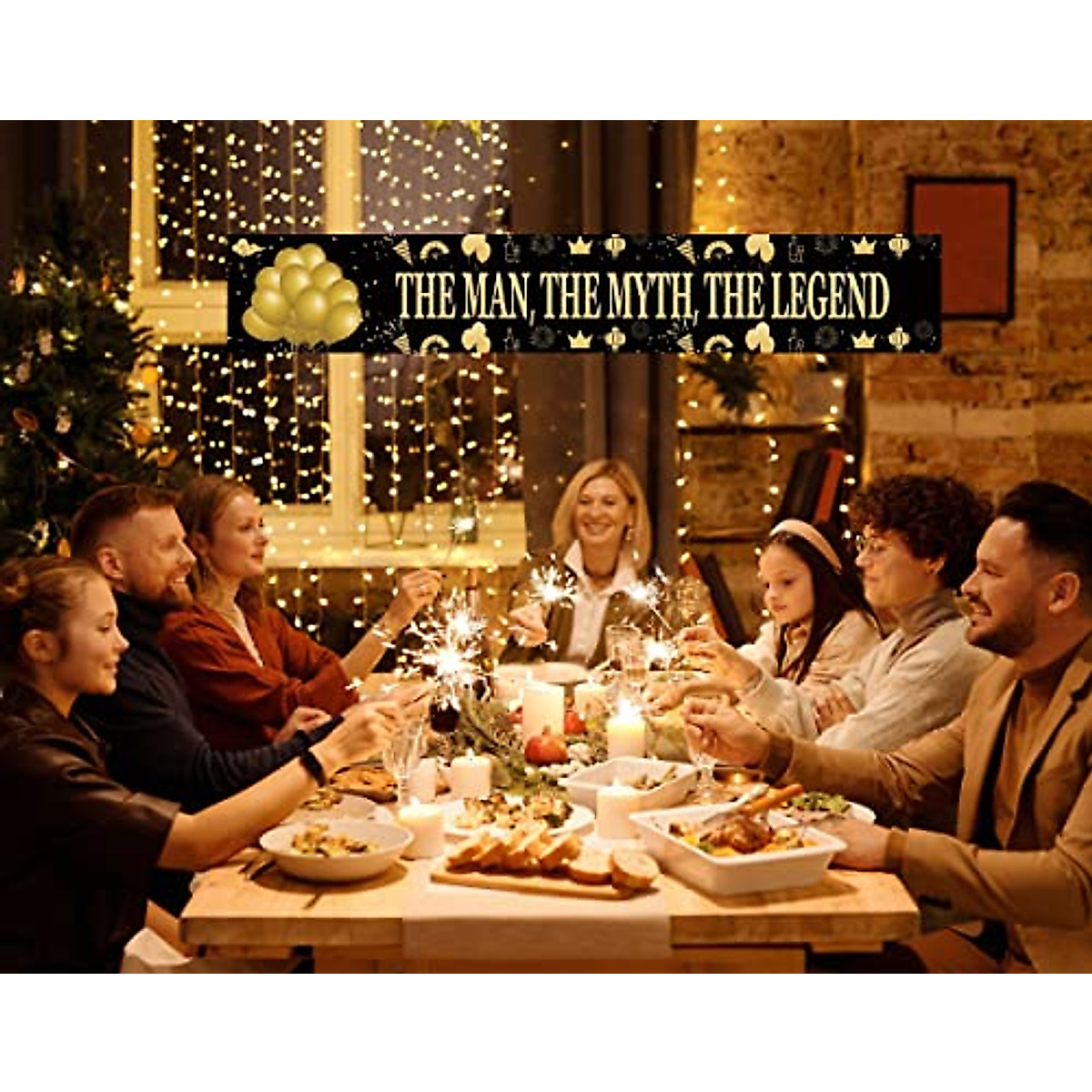 The Man The Myth The Legend Banner Backdrop Decorations, Father Day /Dad’s Birthday Party Gift Photo Booth Props Porch Sign Supplies, Retirement Party Décor for Outdoor Indoor (9.8x1.6ft)