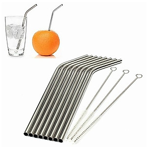 Connoworld Reusable Stainless Steel Drinking Straw With Cleaner Brush Kitchen Kit, Includes 1 Drinking Straw + 1 Cleaning Brush
