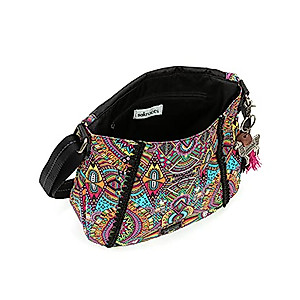 Sakroots womens Eco-twill, Multifunctional Purse With Adjustable Strap & Zipper Pockets Foldover Crossbody Bag In Eco Twill, Rainbow Wanderlust, One Size US