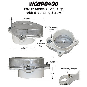 Merrill MFG 4" Watertight Sanitary Aluminum, ABS well cap, Seal