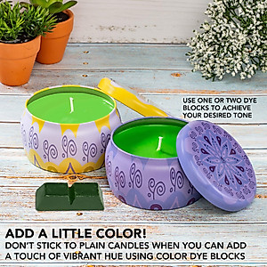 SkyMall Candle Making Kit, DIY Set for Making Candles with Melting Pot, 4 Large Metal Tins, [4] 8oz Soy Wax Bags, 6 Color Dye Blocks, 4 Fragrance Oils, Wicks, Thermometer, Bonus Holiday Stickers