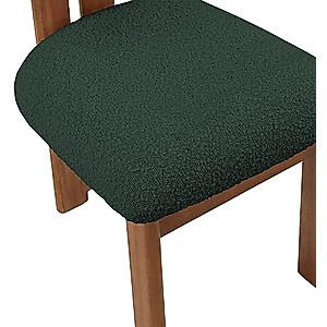 Meridian Furniture 489Green-C Napa Collection Mid-Century Modern Boucle Fabric Upholstered Dining Chair with Rich Green Boucle Fabric, Solid Wood, 17.5" W x 20.75" D x 35.75" H, Green, Set of 2