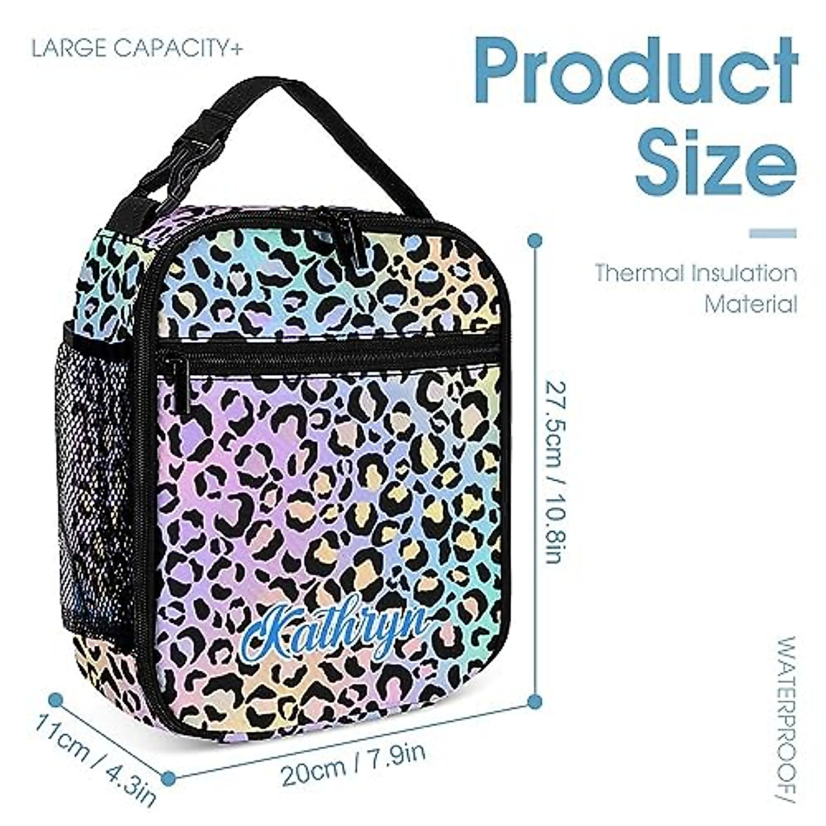 Sanley Personalized Leopard Print Backpack Set with Name 3-in-1 Backpack Set with Lunch Bag Pencil Case Custom Cute Leopard Backpack Set Large Capacity Backpack,Style 11