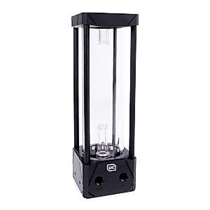 Alphacool Eisbecher Aurora 250mm Glass Reservoir with D5 Body (Pump Not Included), Black/Acetal