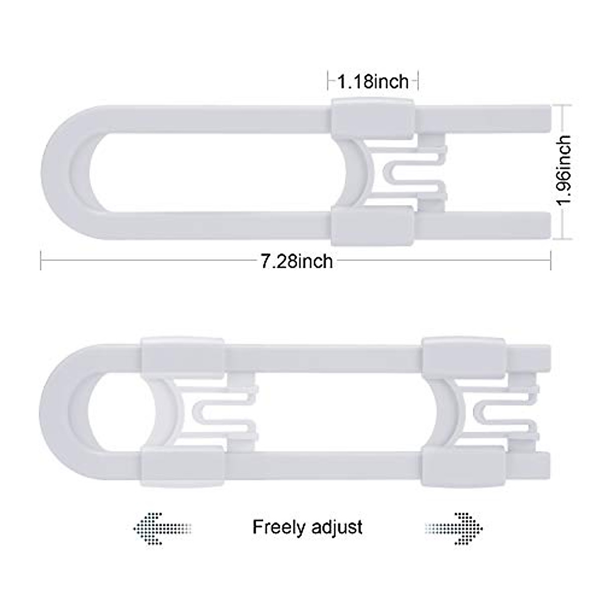 Goodv Baby Proof Cabinet Lock - 2 Pack Adjustable Child Safe U Shape Straps Multi-use for Closet Drawer Dresser No Adhesive No Tools(2)