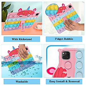WESADN Silicone Fidget Bubble Case with Kickstand for iPad Pro 12.9 inch 2022 2021 2020 2018
