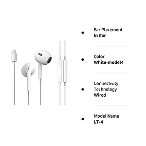 Earbuds Wired with Lightning Connector, [MFi Certified] iPhone Headphones Wired Earphones (Built-in Microphone & Volume Control), Compatible with iPhone14/13/12/11/X/8p/7p-All iOS Systems