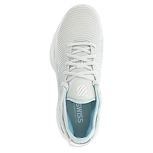 K-Swiss Women's Hypercourt Supreme Tennis Shoe, Barely Blue/White/Blue Glow, 6.5 M