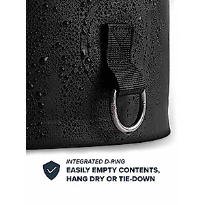 Rogue Endeavor Heavy Duty Collapsible Bucket (5 Gallon (20L) Includes Lid), Mesh Bag, Beach and Salt Water Ready, Durable Reinforced Design with Metal Hardware (Black)