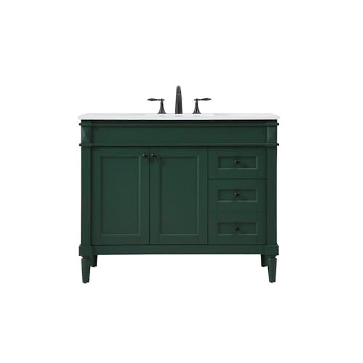 Elegant Decor Indoor Modern Under Sink Bathroom Fixtures Storage Organizer Cabinet 42 inch Single Bathroom Vanity - Green