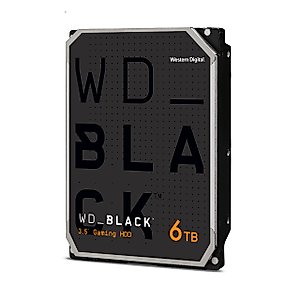 WD_BLACK 6TB Gaming Internal Hard Drive HDD - 7200 RPM, SATA 6 Gb/s, 128 MB Cache, 3.5" - WD6004FZWX