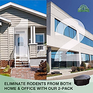Rat Bait Stations by Eco Pro Pest Control | 2-Pack Indoor & Outdoor Rodent Bait Station | Pellet/Block (Not Included) Secured by Rat Bait Station Key & Lock | Pet & Child-Safe Rodent Trap Alternative