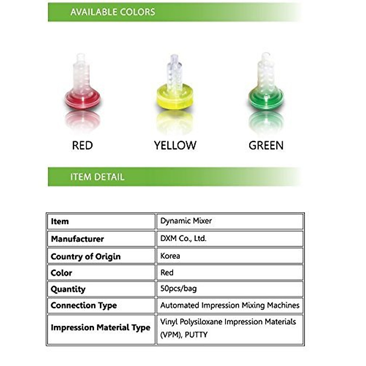 [DXM]Red Dental Dynamic Mixing Tips Fits 3M ESPE Pentamix Mixing Machine 1 Bag (50pcs)