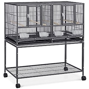 Topeakmart Divided Breeder Parakeet Canary Lovebird Finch Budgie Bird Cages W/Rolling Stand 1 Pack