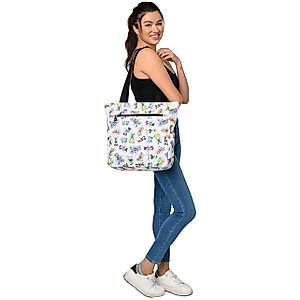Disney Zipper Tote Travel Bag Mickey Minnie Donald Daisy Goofy Pluto Print