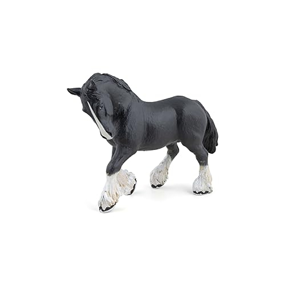 Papo - Hand-Painted - Figurine - Horses,Foals and Ponies - Black Shire Horse Figure-51517 - Collectible - for Children - Suitable for Boys and Girls - from 3 Years Old