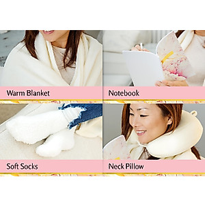 Birthday Gift Basket for Women - Happy Birthday Gift Basket For Her w/Memory Foam Pillow, Blanket, Candle, Socks, Journal, and Card - Curated Birthday Gift Set and Happy Birthday Gift Box for Women