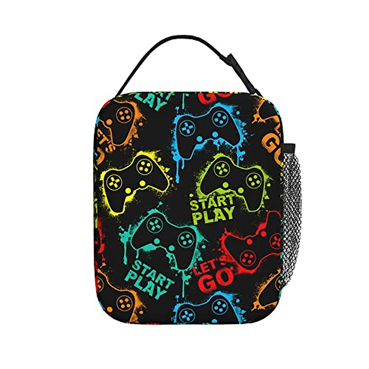 FUABJPOI Video Game Controller Insulated Lunch Bag - Reusable Lunch Box - Portable Lunch Tote For Women Men And Kids