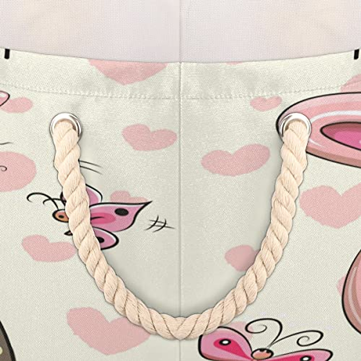 Easter Bunny Rabbit Eggs (17) Large Round Baskets for Storage Laundry Baskets with Handles Blanket Storage Basket for Bathroom Shelves Bins for Organizing Nursery Hamper Girl Boy