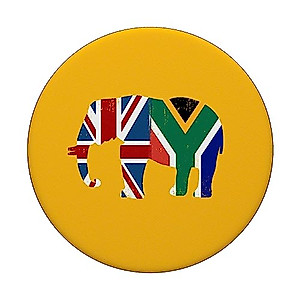 South Africa Elephant Ideas Kids & UK South African Flag PopSockets Swappable PopGrip