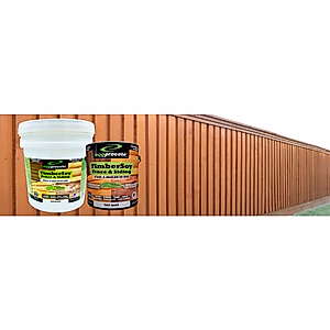 EcoProCote TimberSoy UV Resisting Non Toxic VOC Free All in 1 Wood Stain & Sealer for Fence, Siding, Shed, Barn, & Log Homes, Cedar, 5 Gal Container