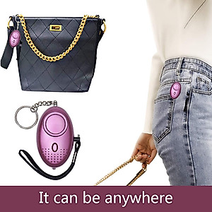 140 DB Personal Safety Alarm Self Defense Keychain Purple with LED Light, Security Alarm Personal Alarms for Women ,Kids,Man,Night Workers, Elderly SOS Alarm Emergency AOLANS