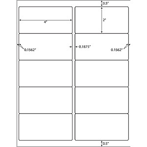 10 Up - Shipping Address Labels - 2" x 4" - 1000 Labels