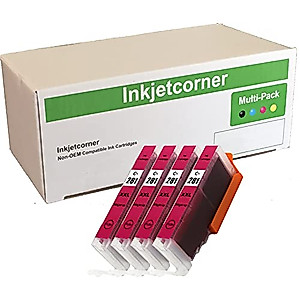 Inkjetcorner Compatible Ink Cartridge Replacement for CLI-281M CLI 281 XXL for use with TR8620 TR8622 TR8620A TS6320 TS702A TR8520 TS9120 TS8320 TS8322 (Magenta, 4-Pack)