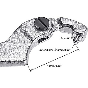Vmotor Chrome Vanadium Adjustable C Spanner Hook Wrench Tool - 3/4-2"(19-51mm)