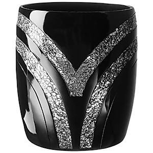 Popular Bath Sinatra Modern Bath Waste Basket Modern Classic Contemporary Decorative Beautiful Designs Bathroom Décor for Home Luxury Bath, Black color