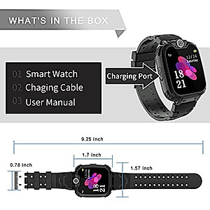 INIUPO Kids Smart Watch for Boys Girls - Smartwatches with Camera 26 Puzzle Games Alarm Music Video Calculator Torch Children Birthday Gifts Toys Toddler Wrist Watch for Kids Ages 4-12 Years (Black)