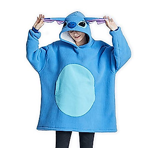 OGU' DEAL Wearable Stitch TV-Blanket Oversized Sherpa Blankets with Hood Pocket and Sleeves for Adults Men Women Teens One Size Fits All