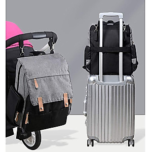 OUSIJOJO Diaper Bag Backpack, Waterproof Multi-Function Mommy Bag for Baby Care Large Capacity Stylish and Durable Perfect for Travel Work or Outing with Changing Pad