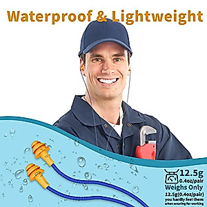 Work Earplug Headphones, Noise isolating Earbuds Earphones for Noise Reduction Motorcycle Riding Construction Work – Orange