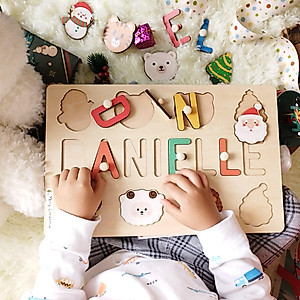 Name Puzzle for Kids Personalized, Easter Basket Stuffers for Toddler, with Gift Wrapping and Customizable Blessing on The Back