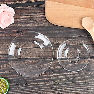 STOBOK 4pcs Clear Coffee Plates Round Cup Saucers Small Glass Plates Snack Plates Coffee Tea Saucer Drinkware Coffee Tea Dish for Home Kitchen