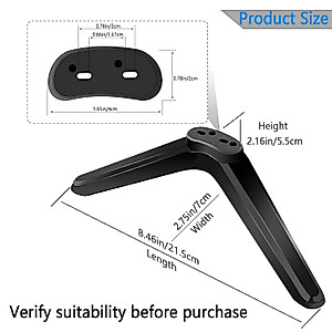 Universal TV Stand Legs,Table Top TV Stand Base Replacement Legs for Most 27 to 55 Inch LCD LED LG Sony VIZIO TCL KONKA TVs, with Cable Management, Hold up to 99lbs - Black
