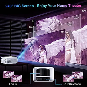 Projector, CRAZVIEW Projector with WiFi and Bluetooth, 7500L Mini Projector with 100” Screen, HD 1080P Supported Portable Projector Compatible with Fire Stick/HDMI/VGA/USB/AV/PS4/iOS & Android