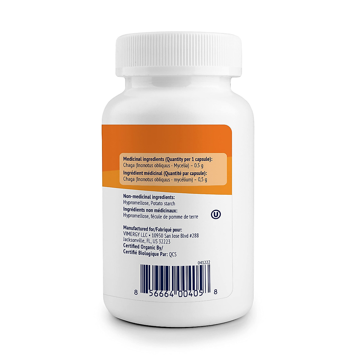 Vimergy Chaga Mushroom Capsules, 30 Servings – Real Mushroom Herbal Supplement for Cardiovascular Support - Kosher, Non-GMO, Gluten-Free, Vegan, Paleo - 100% Pure Chaga with Zero Fillers (90 Count)