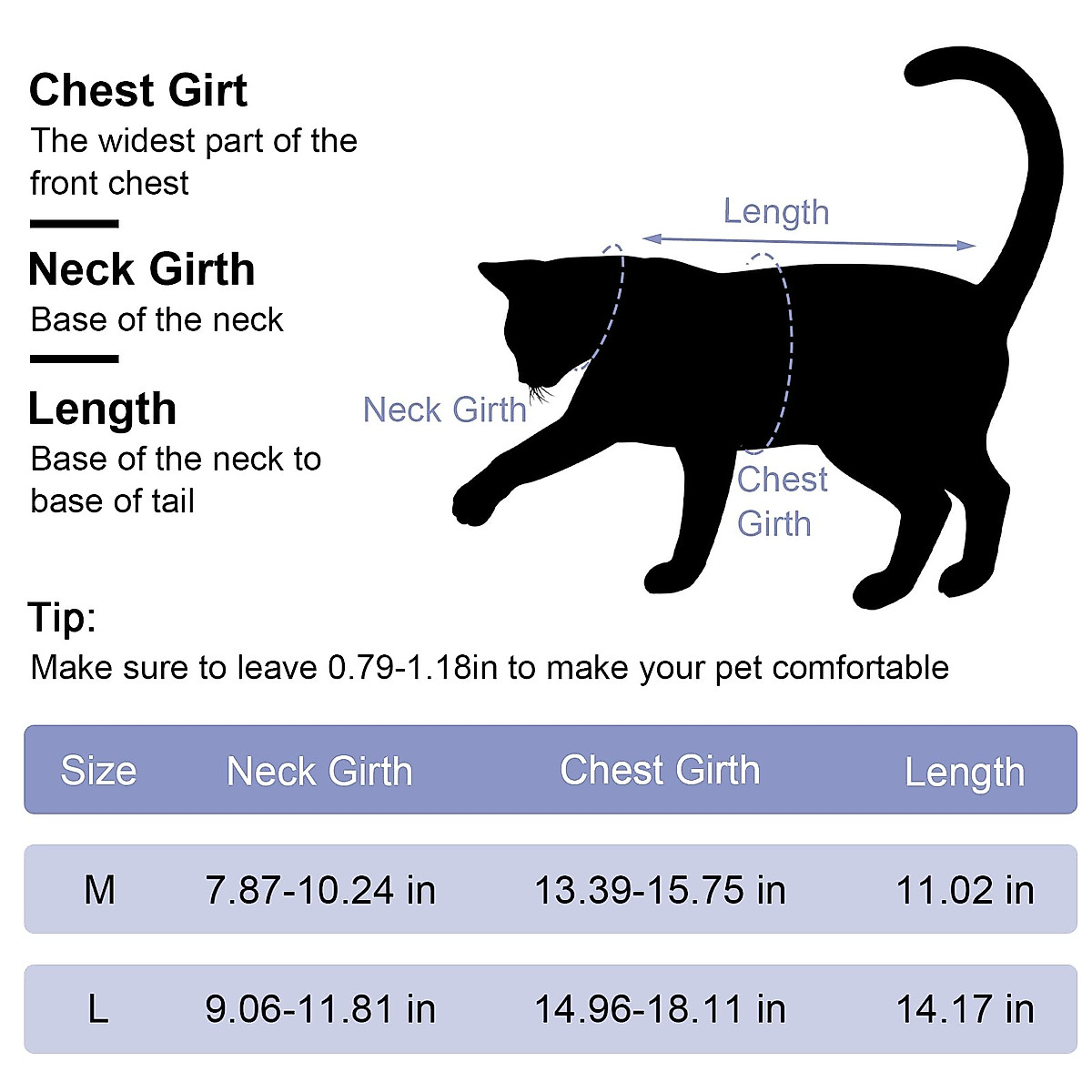 HACRAHO Pet Recovery Suit, 1 PCS Cat Surgical Recovery Suit Breathable E-Collar Alternative for Cats and Dogs, Chest Girth 14.96-18.11"