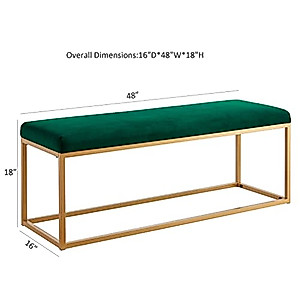 Ball & Cast Upholstered Bench, 48" W, Emerald - Frame