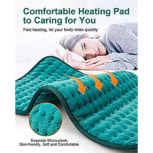 Heating Pad for Back Pain Relief with 6 Heat Settings, 4 Auto-Off, Gifts for Women Mom Men Dad, Electric Heating Pads for Cramps/Abdomen/Waist/Shoulder, Moist Dry Heat Options, 12" x 24"