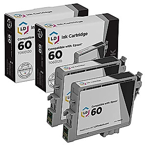 LD Remanufactured Ink Cartridge Replacements for Epson 60 T0601 (Black, 2-Pack)