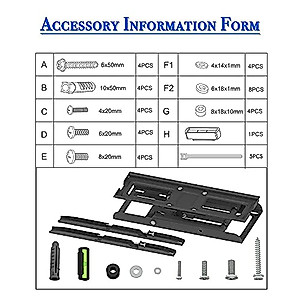 Stainless Steel Universal TV Wall Stand Base for Most 32-60 Inches Flat Curved TVs,TV Wall Box Shelf up to 35KG Tilting Height Adjustable, Max VESA 400x400mm