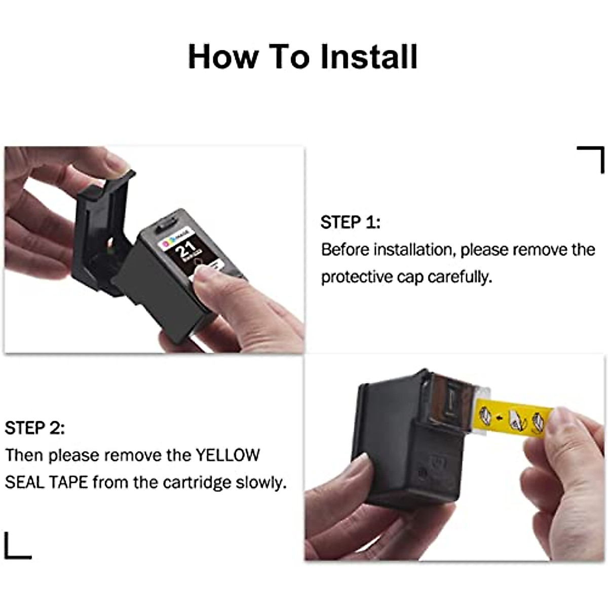 GPC Image Remanufactured Ink Cartridge Replacement for HP 21XL C9351AN to use with FAX 3180 1250 deskjet f380 D1520 D2430 F335 F1530 D1520 F300 F1455 D2430 PSC 1401 1410 1417 Printer Tray(2 Black)